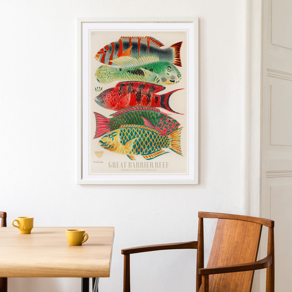 Barrier Reef fish vintage retro poster | Places We Luv
