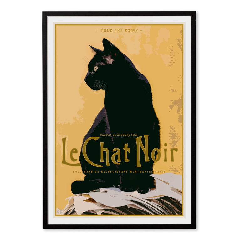 Le Chat Noir print - Vintage travel style original design - Places We Luv